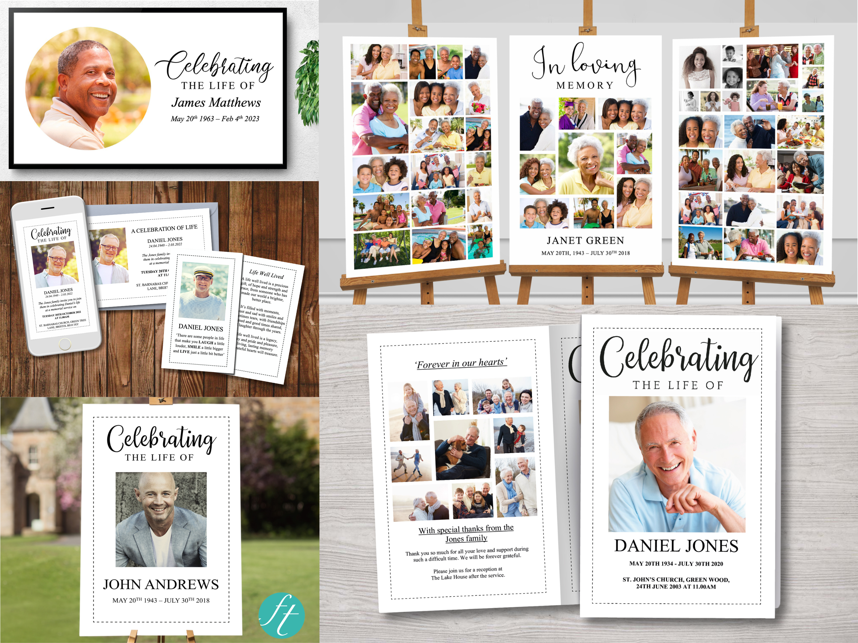 4 Page Classic Funeral Program Bundle – Funeral Templates
