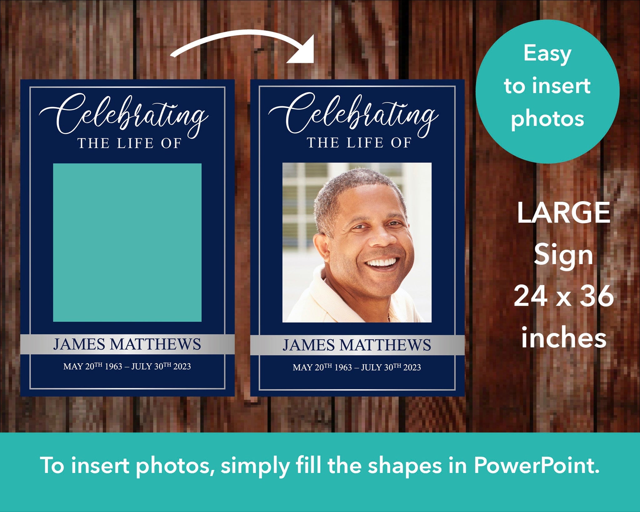 Funeral Welcome Sign in Classic Blue – Funeral Templates