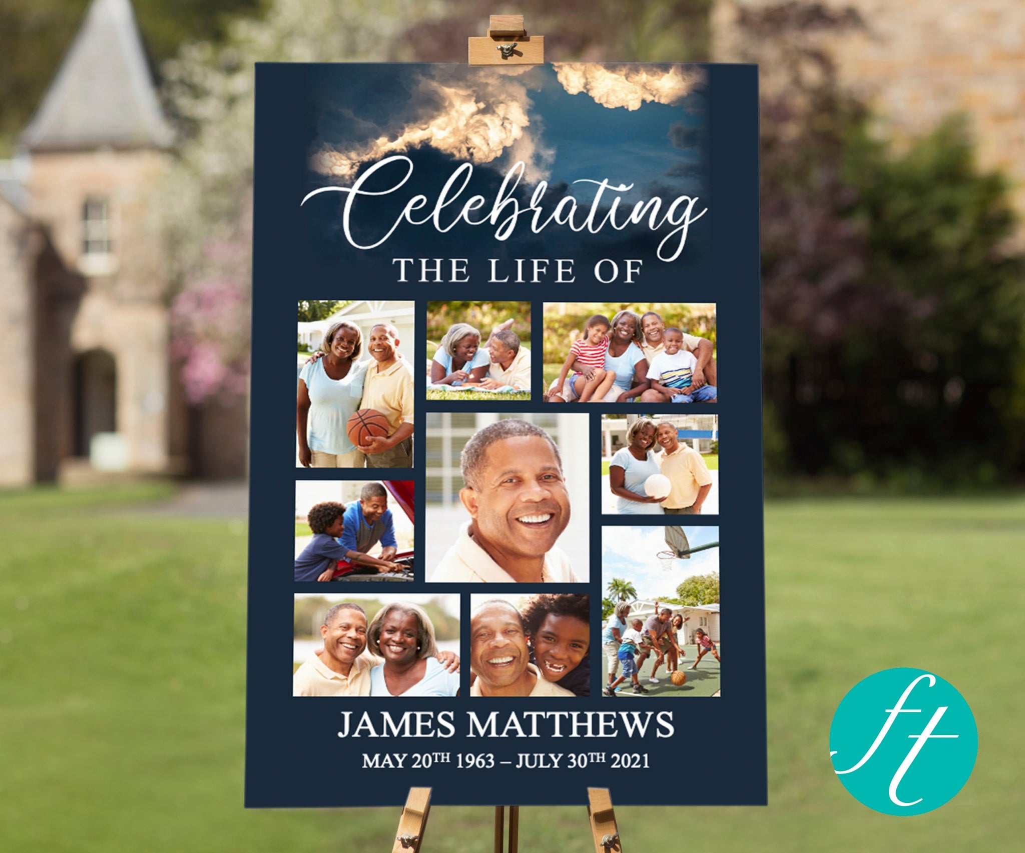 Funeral Welcome Poster for Men – Funeral Templates