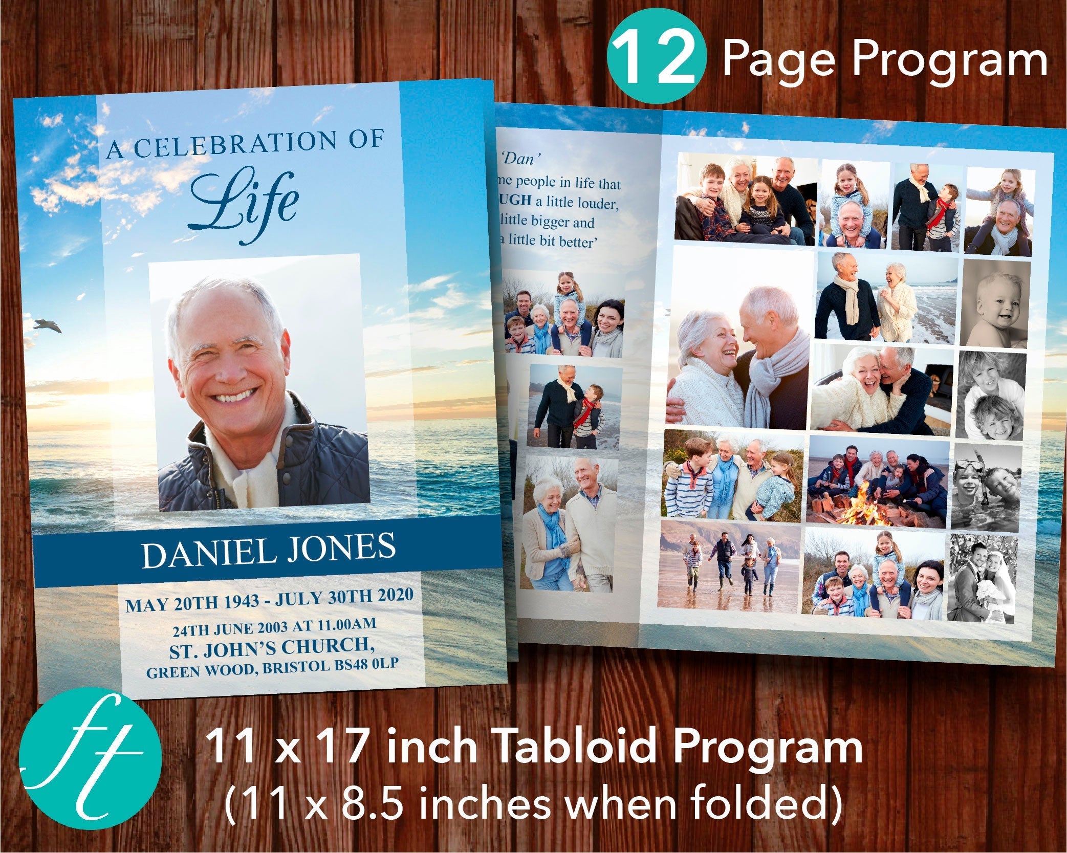 12-Page Funeral Programs | Premium Memorial Booklet Templates – Funeral ...