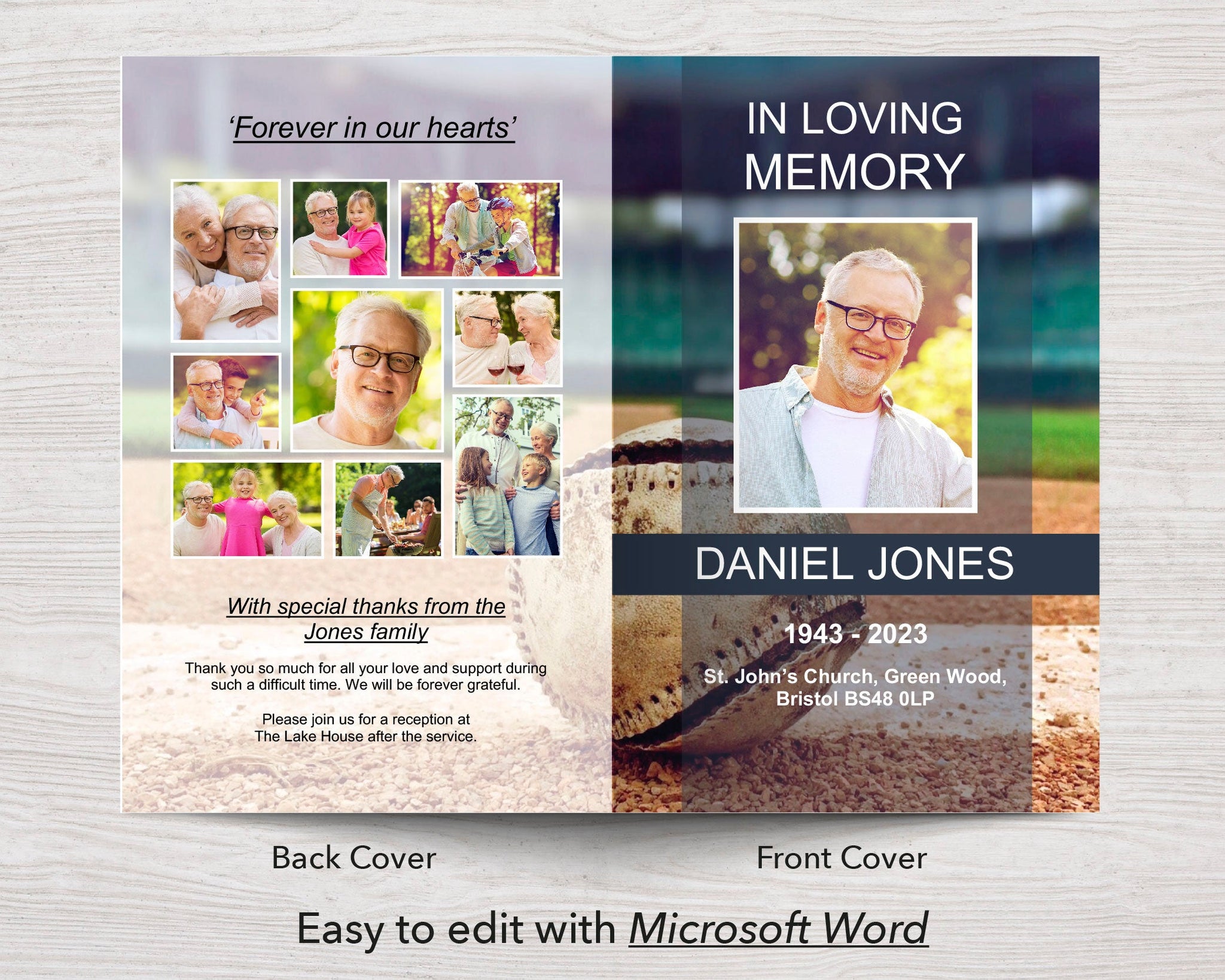 4 Page Baseball Funeral Program Template – Funeral Templates