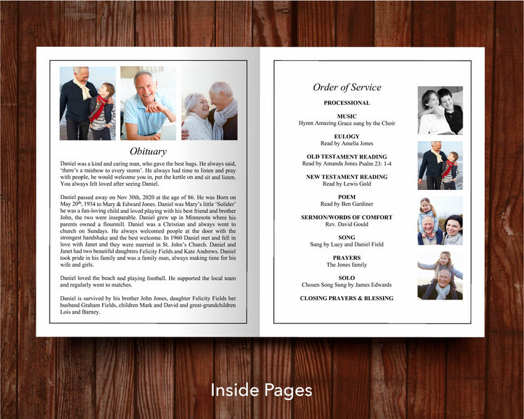 4 Page Catholic Funeral Program Template (11 x 17 inches) – Funeral ...