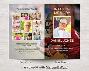 4 Page Football Funeral Program Template – Funeral Templates