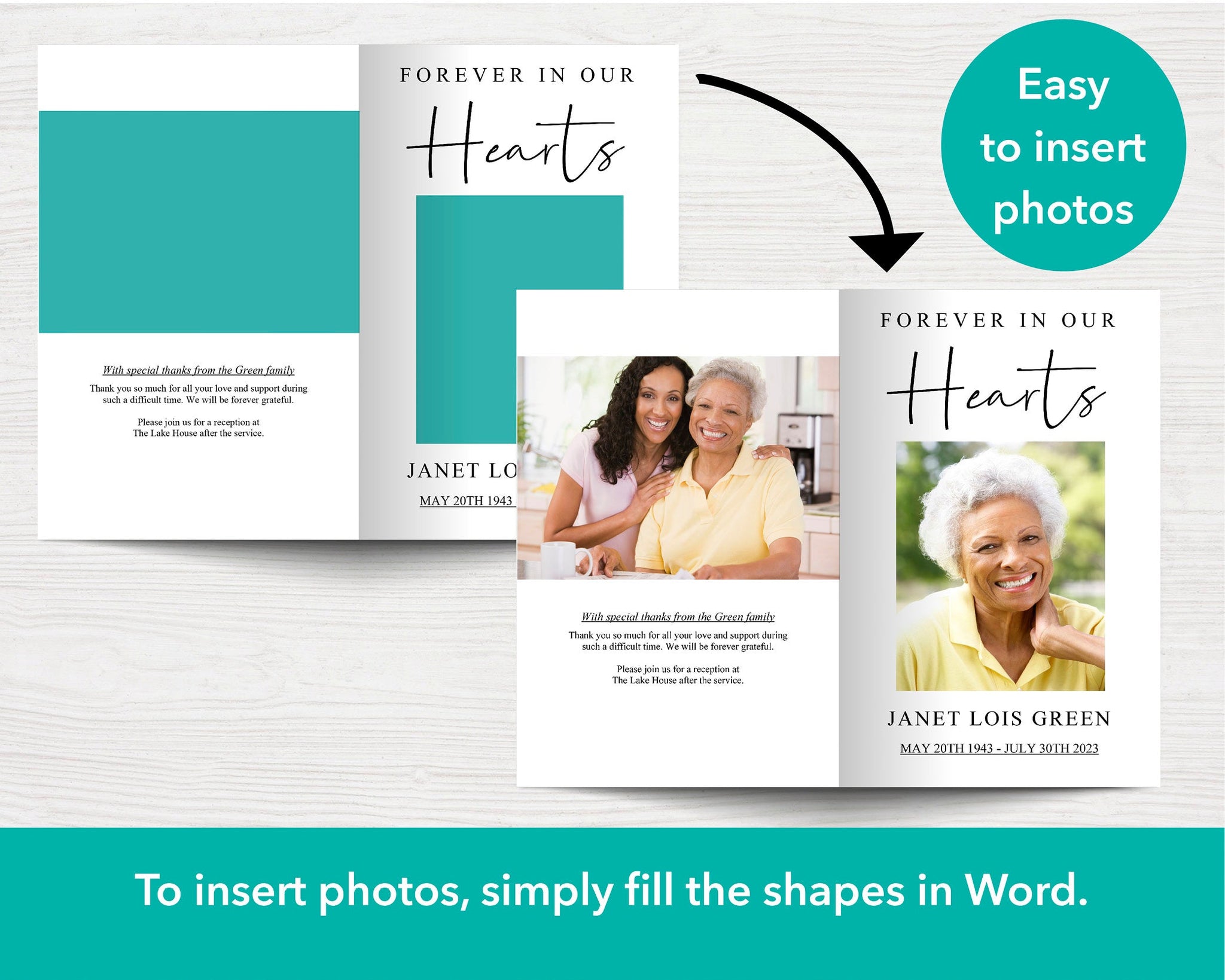 4 Page Heartfelt Funeral Program Template – Funeral Templates