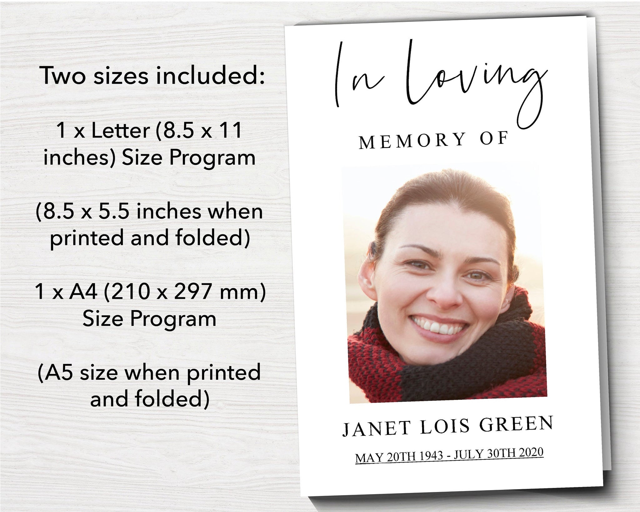 4 Page Simple Funeral Program Template – Funeral Templates
