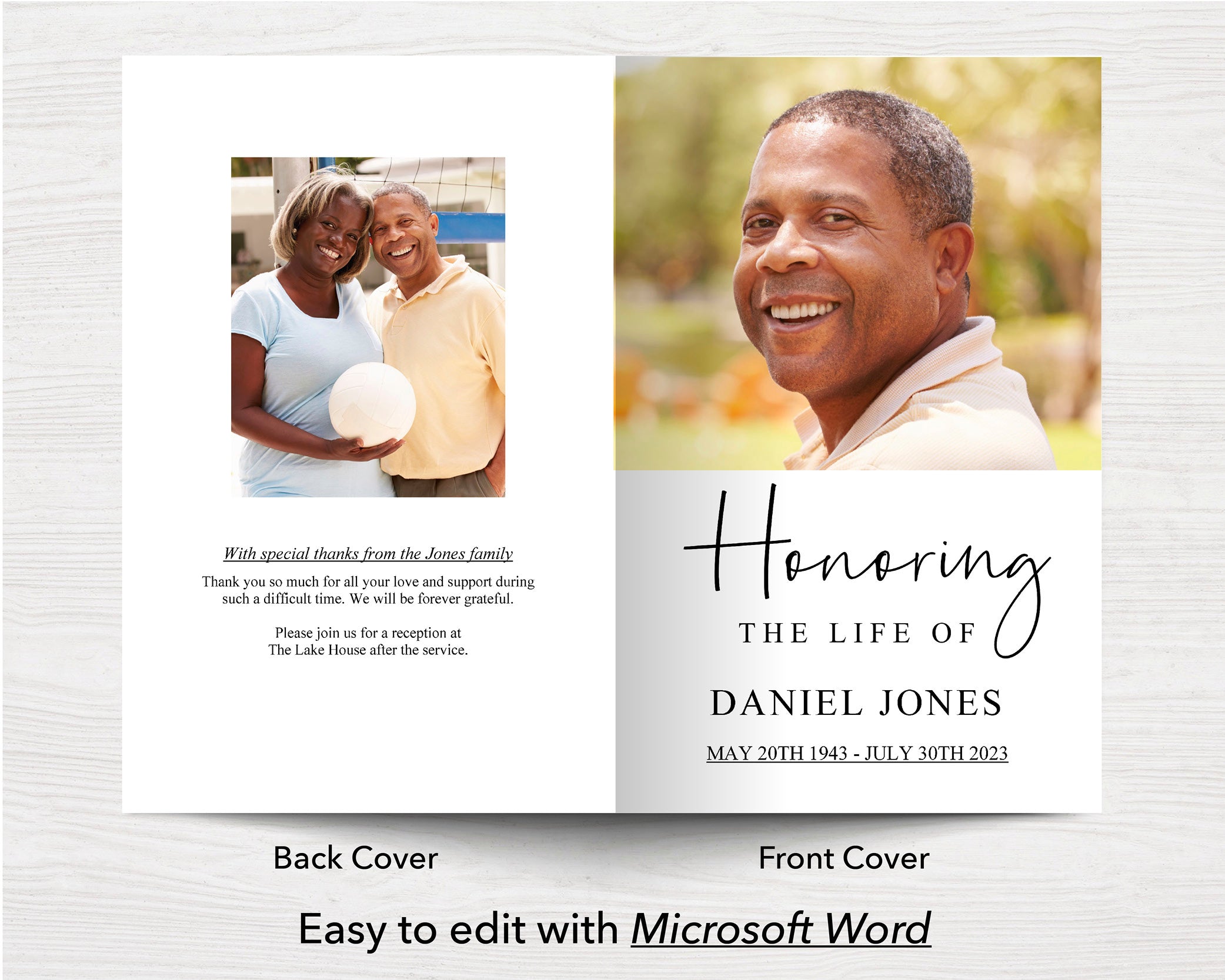 4 Page Stylish Funeral Program Template – Funeral Templates