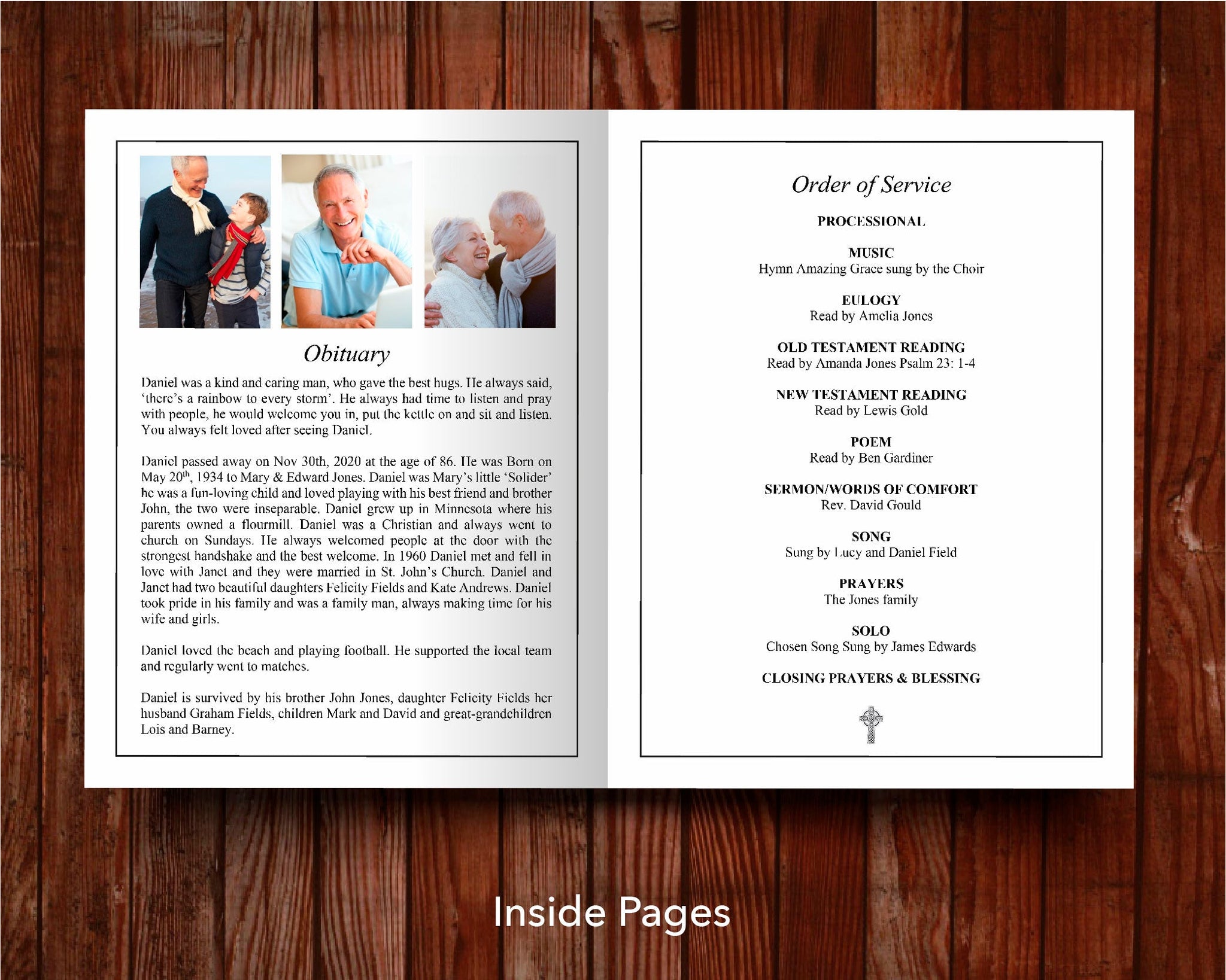 11x17 Catholic Funeral Program Template – Funeral Templates