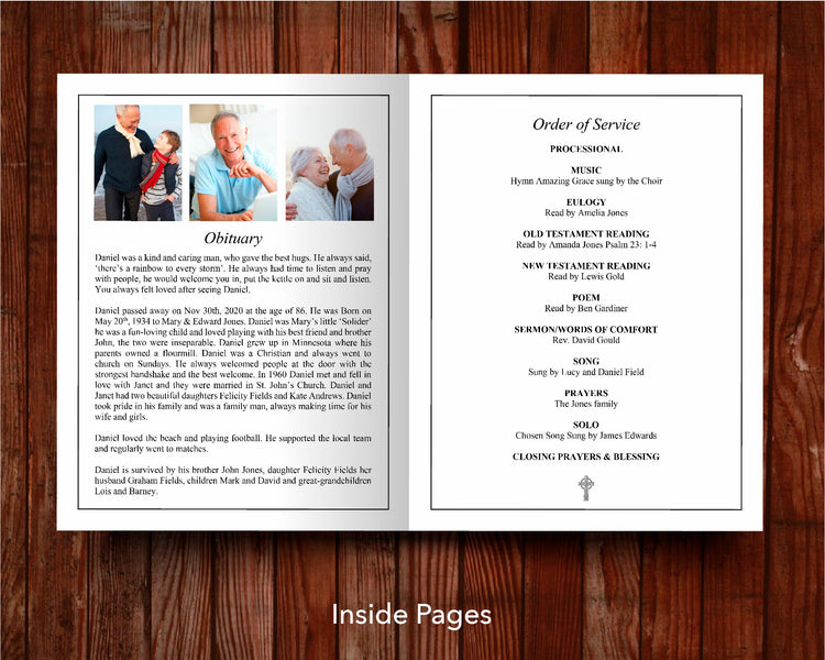 11x17 Catholic Funeral Program Template – Funeral Templates