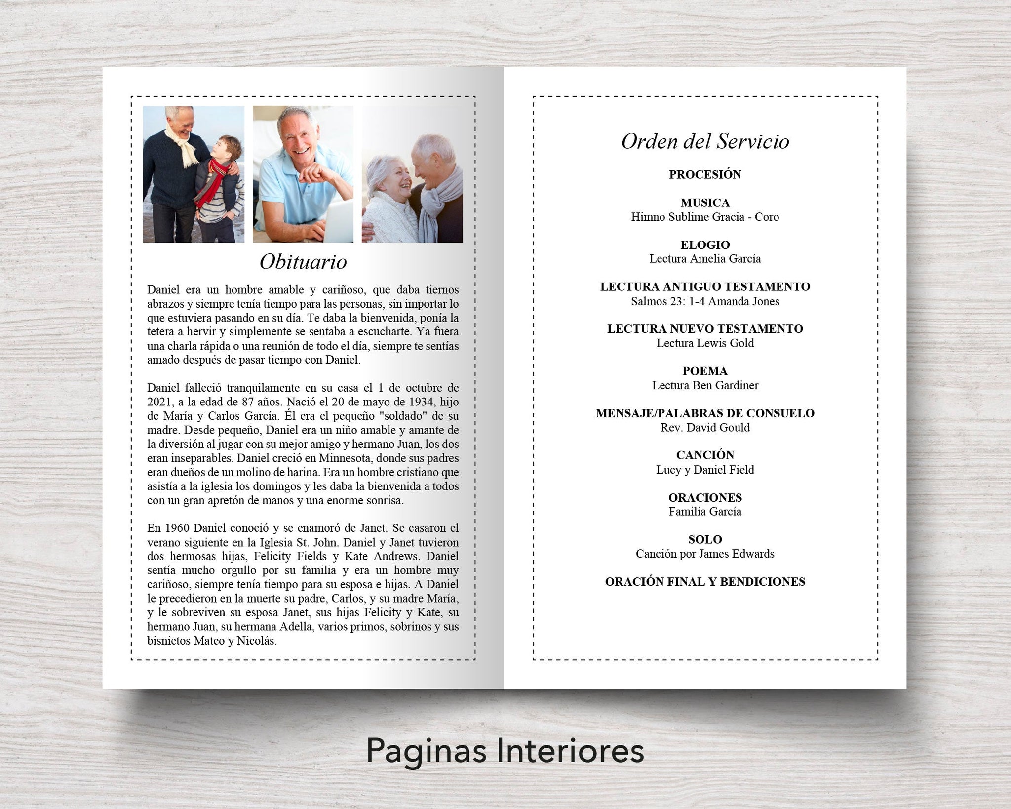 Plantilla De Programa Funerario Clásico De 4 Páginas – Funeral Templates