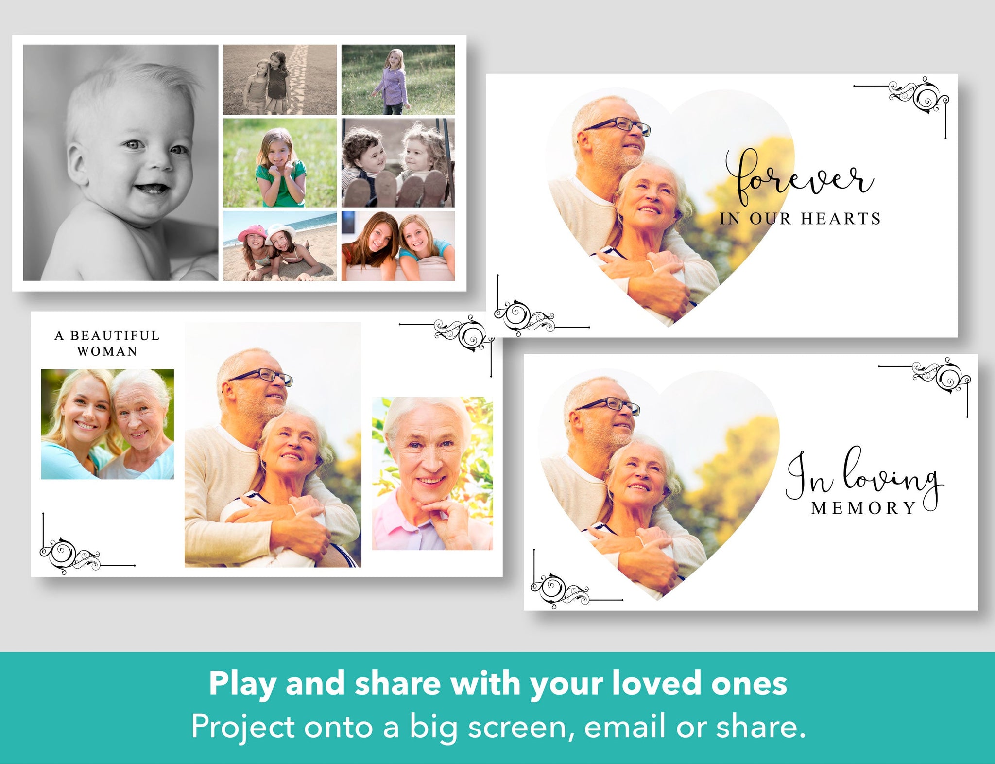 Premium Funeral Slideshow Template in Black Ornate – Funeral Templates