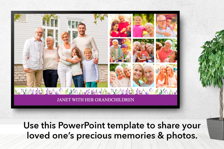 Premium Funeral Slideshow Template in Purple Bloom – Funeral Templates