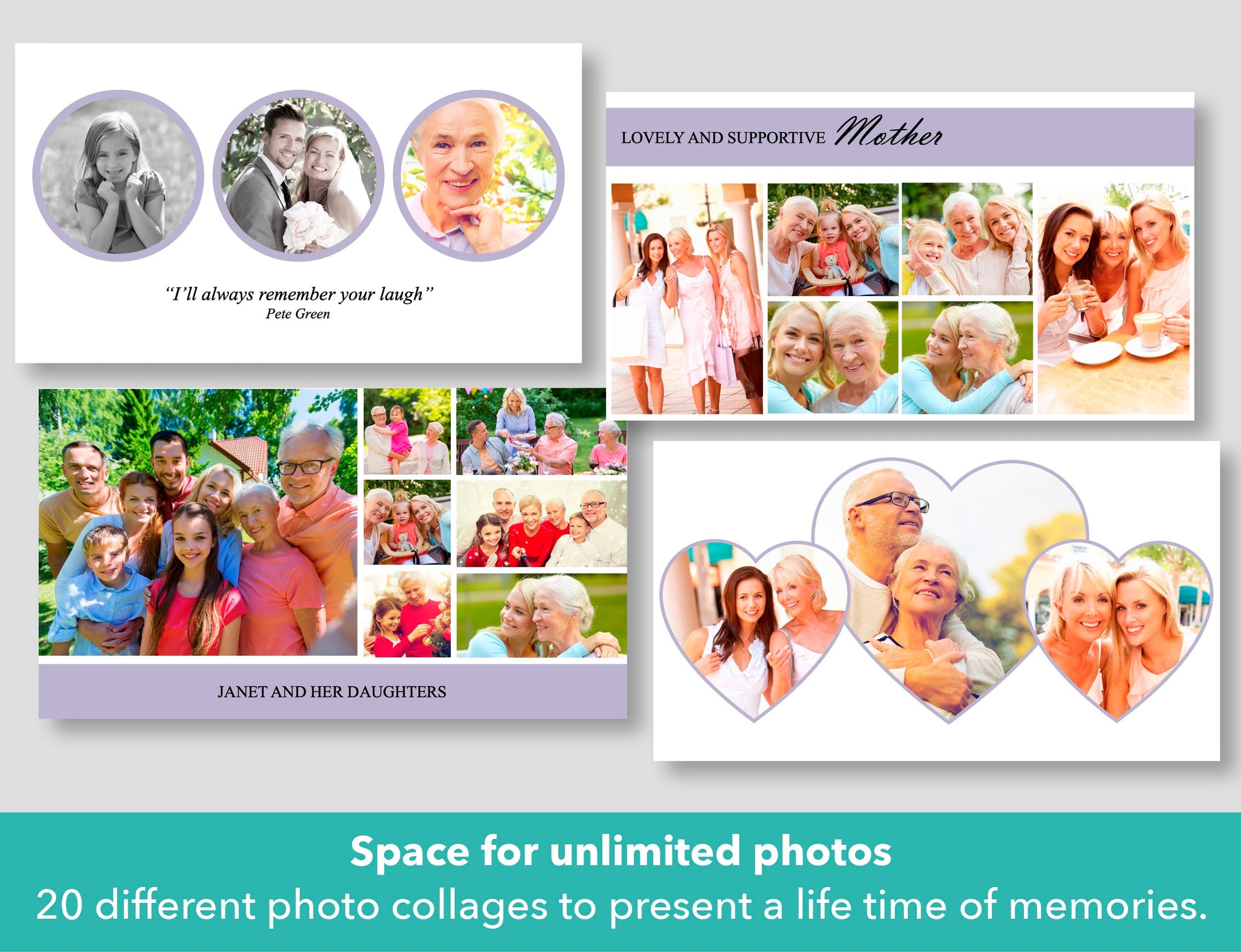 Premium Funeral Slideshow Template with Purple Band – Funeral Templates