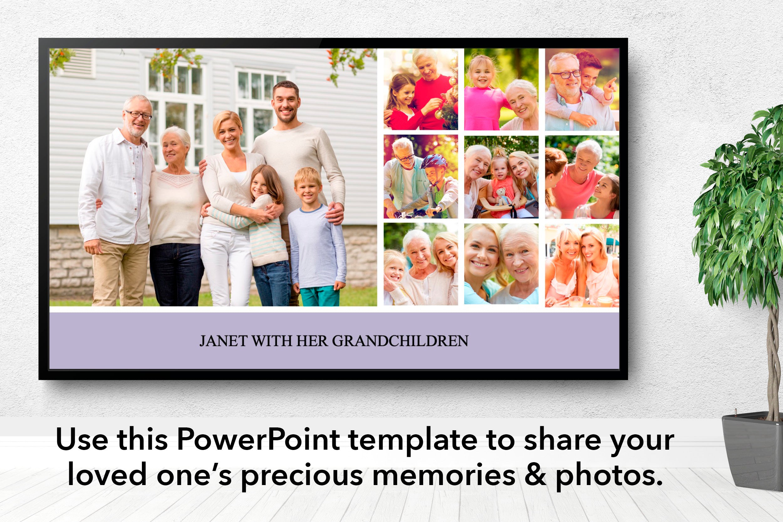 Premium Funeral Slideshow Template with Purple Band – Funeral Templates
