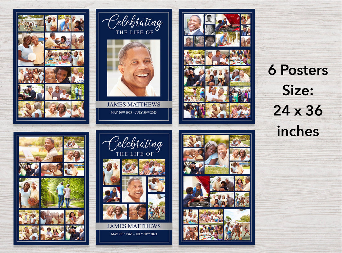 Funeral Memory Board in Classic Blue – Funeral Templates