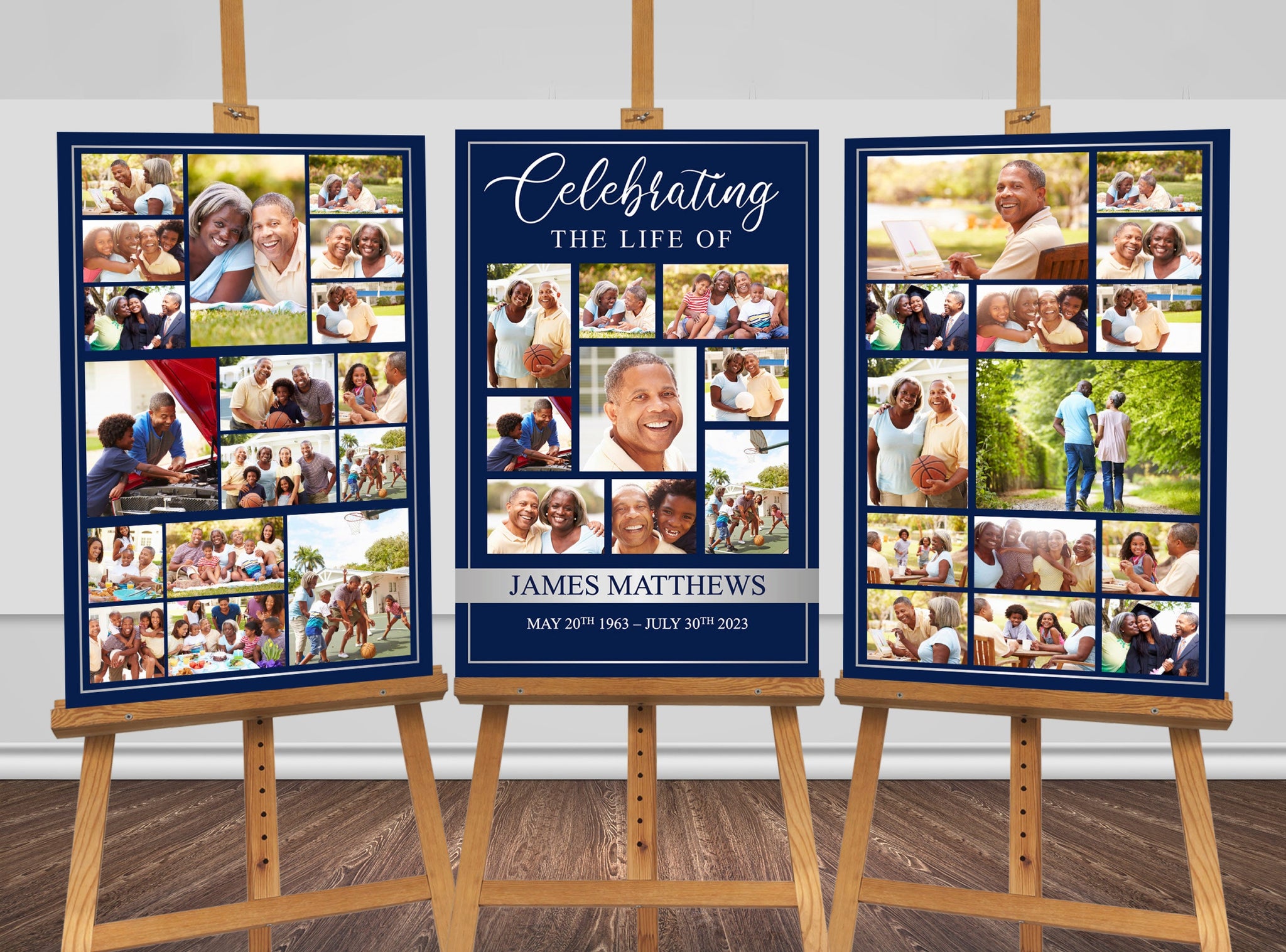 Funeral Memory Board in Classic Blue – Funeral Templates
