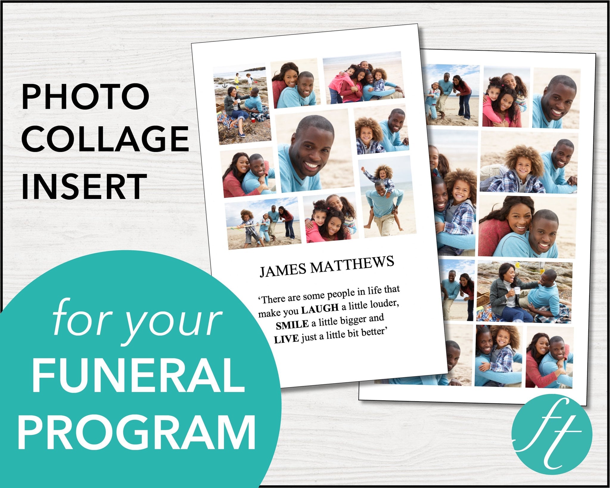 Photo Collage Insert for a Funeral Program Template – Funeral Templates