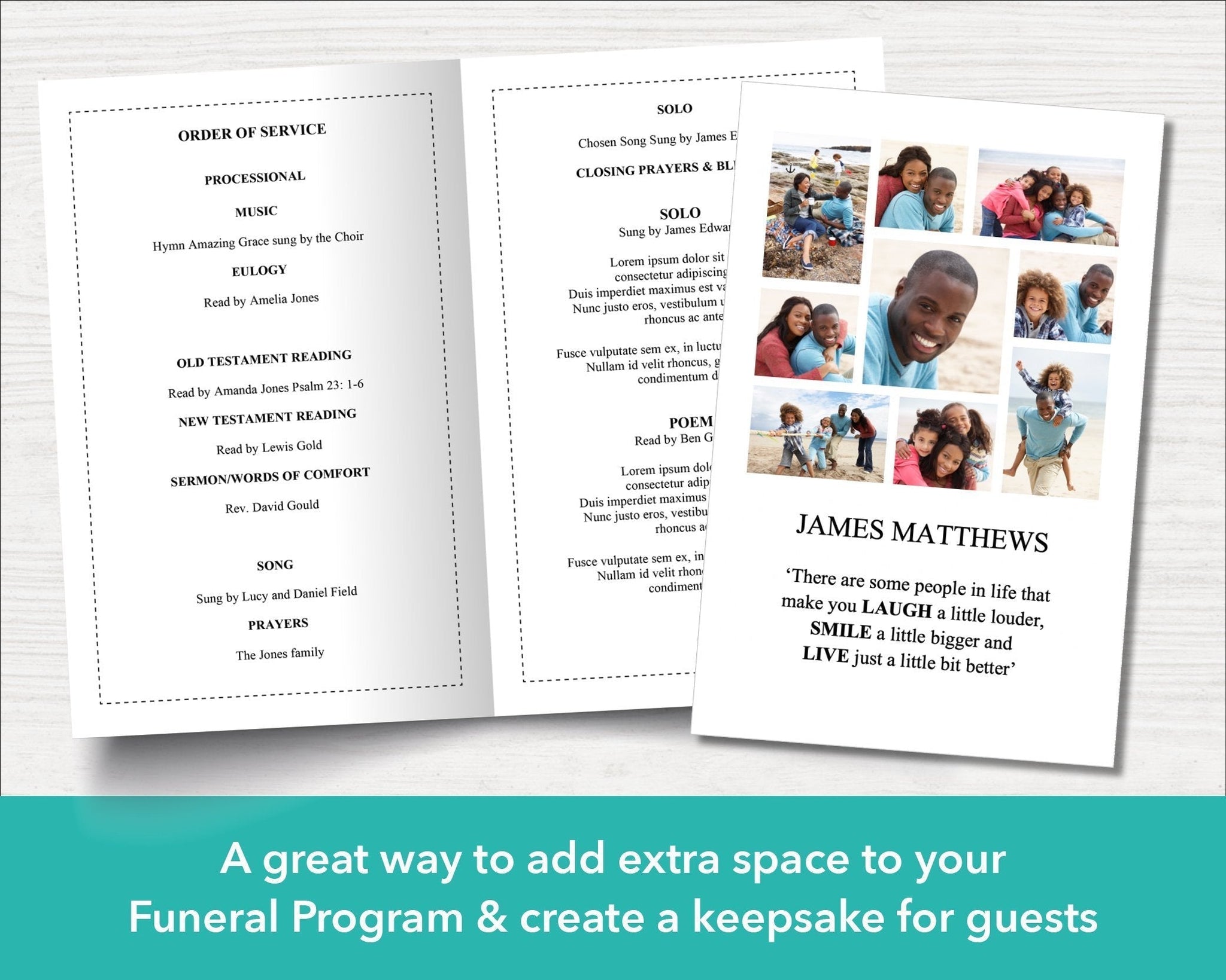 Photo Collage Insert for a Funeral Program Template – Funeral Templates