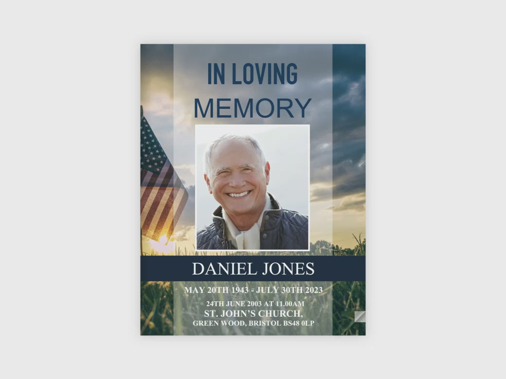 11x17 Military Funeral Program Template – Funeral Templates