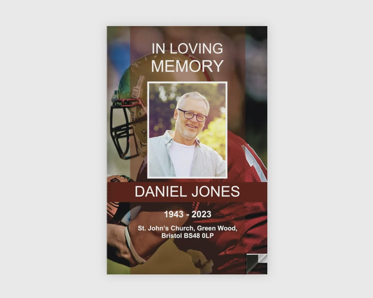 4 Page Football Funeral Program Template – Funeral Templates