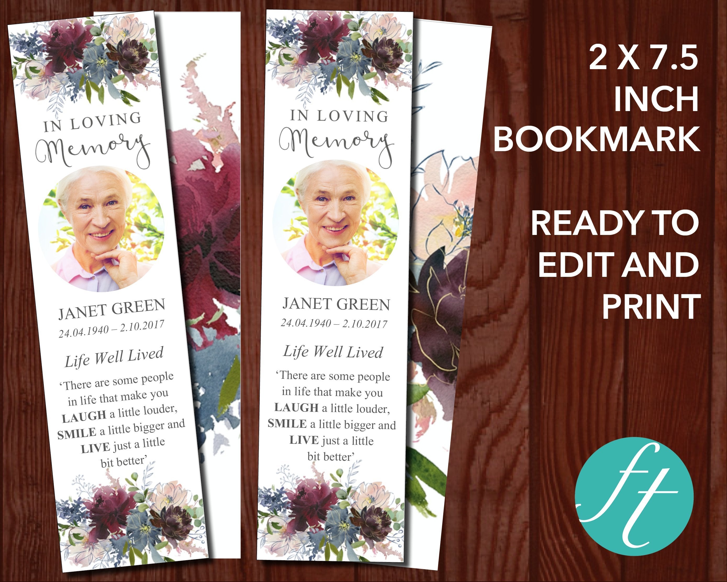 Funeral Bookmarks – Funeral Templates
