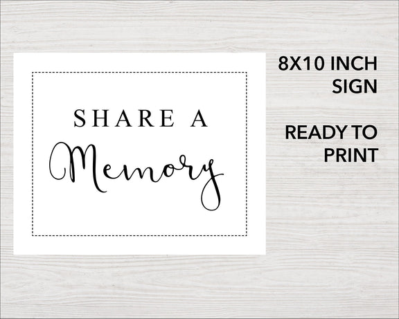 Share a Memory Sign and Cards | Classic – Funeral Templates