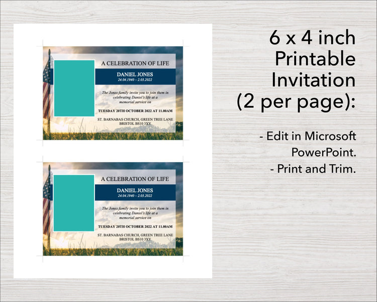 Military Funeral e-Invite & Invitation Card – Funeral Templates