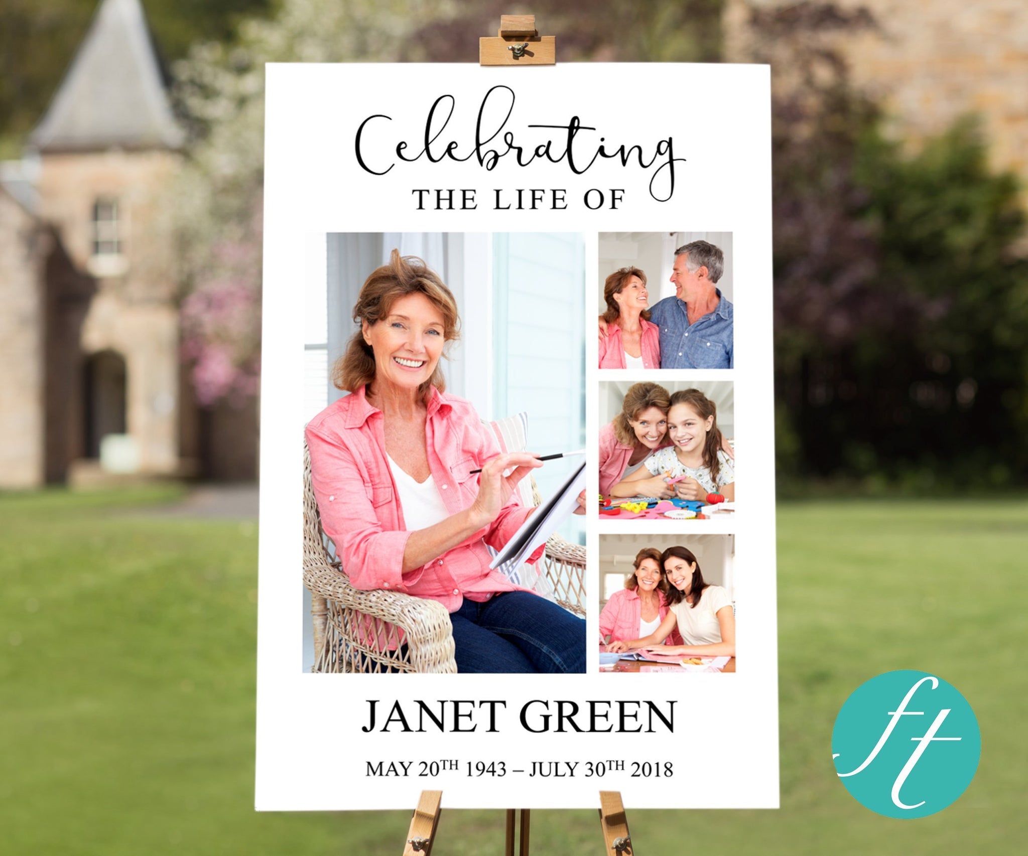 Funeral Welcome Sign with Feature Photo Collage – Funeral Templates