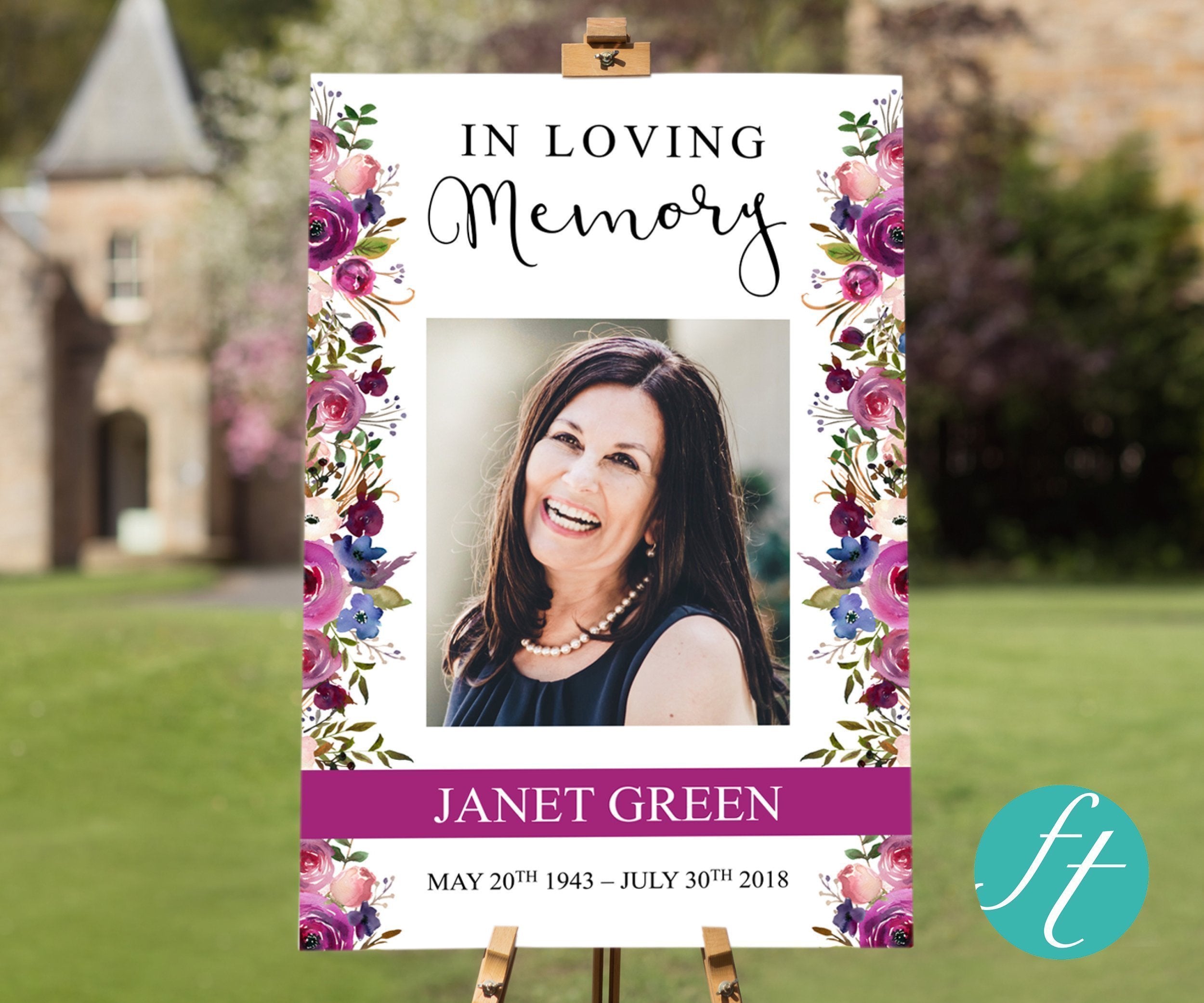 Rose Floral Display Funeral Welcome Sign – Funeral Templates