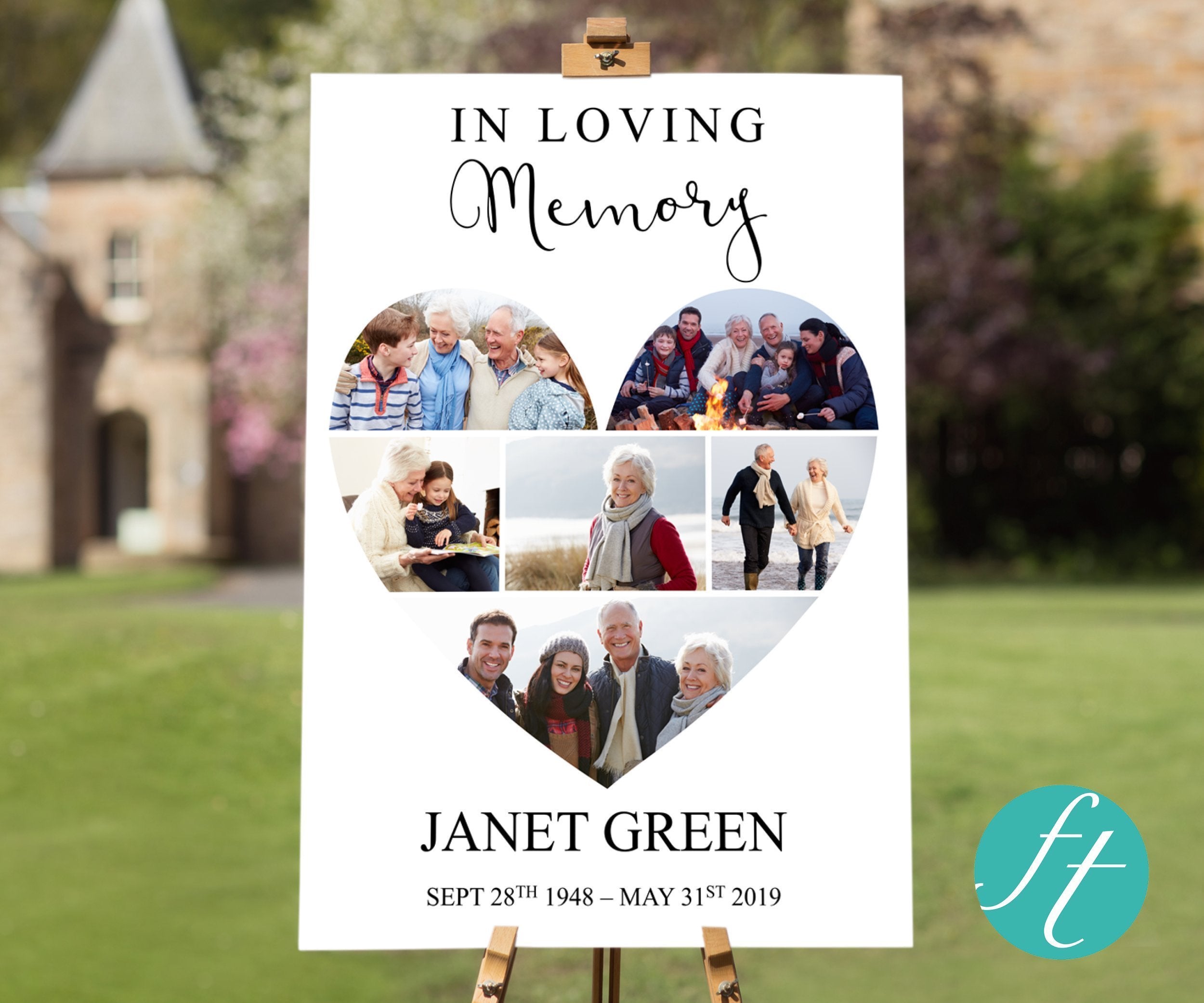 Funeral Welcome Sign for Funeral Service | Heart – Funeral Templates