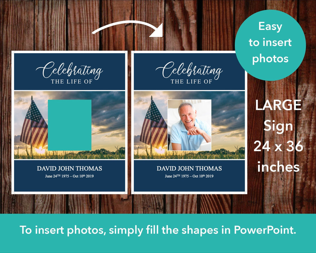 Funeral Welcome Sign for Military with American Flag Design – Funeral ...