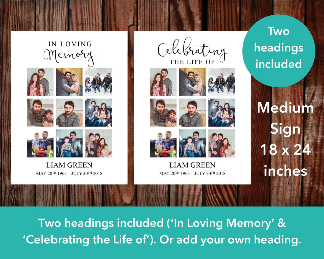 Funeral Welcome Sign for Memorial Service with photo Collage – Funeral ...
