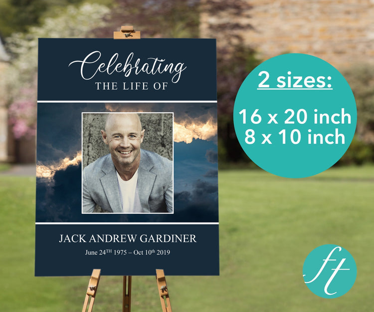 Funeral Welcome Poster for Men – Funeral Templates