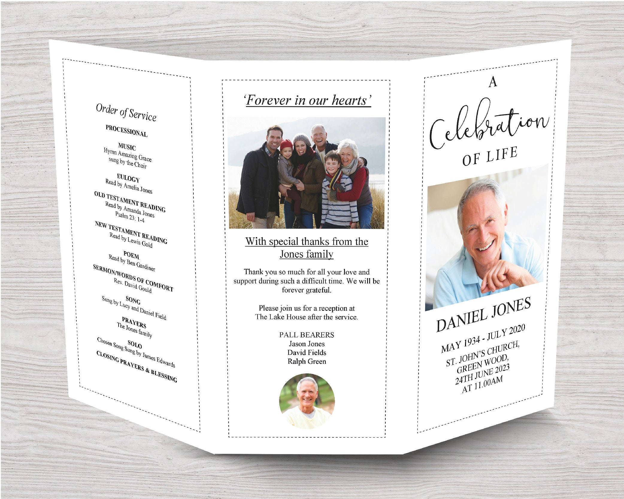 11x17 Trifold Essential Funeral Program Template – Funeral Templates