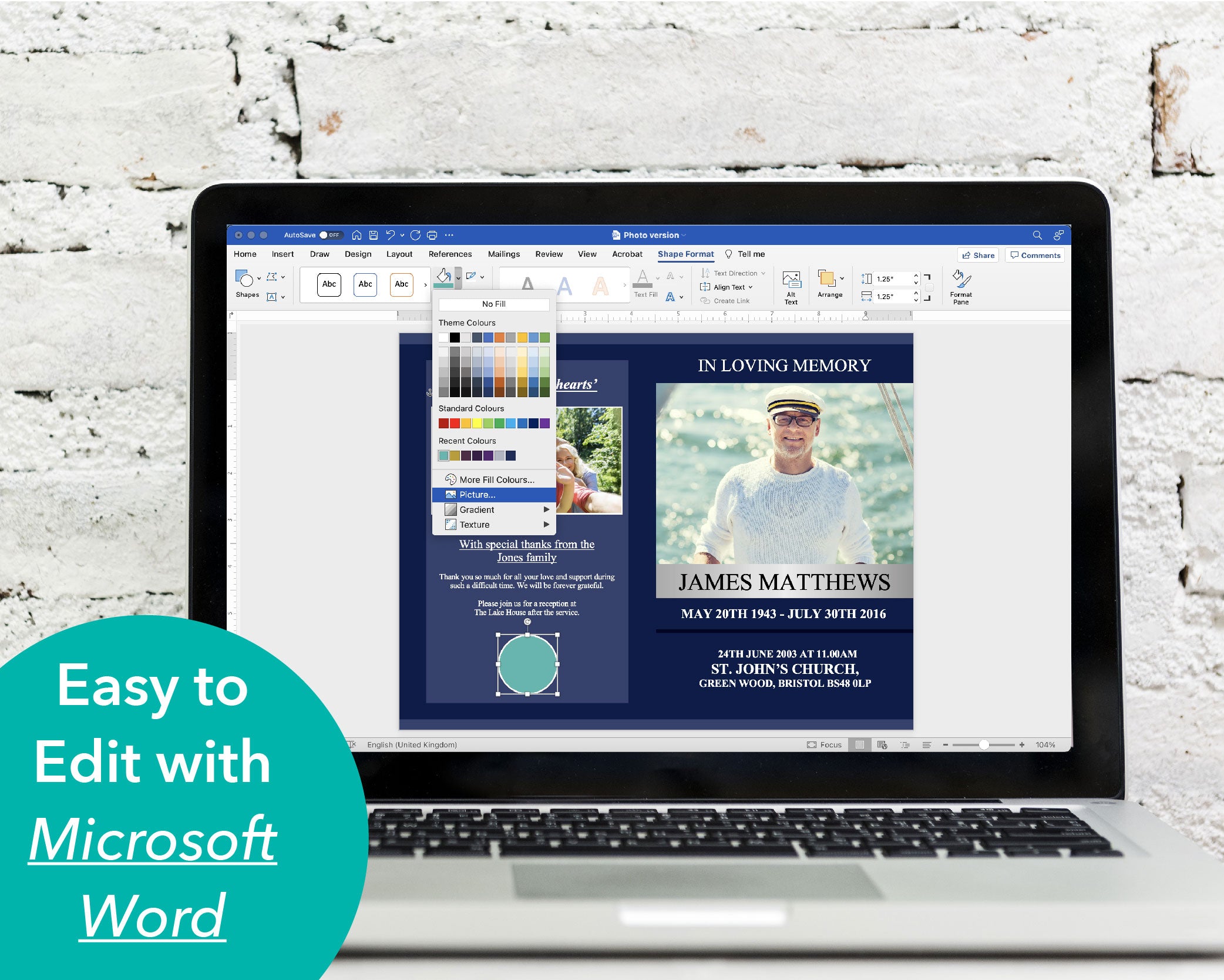 12 Page Classic Blue Funeral Program Template – Funeral Templates
