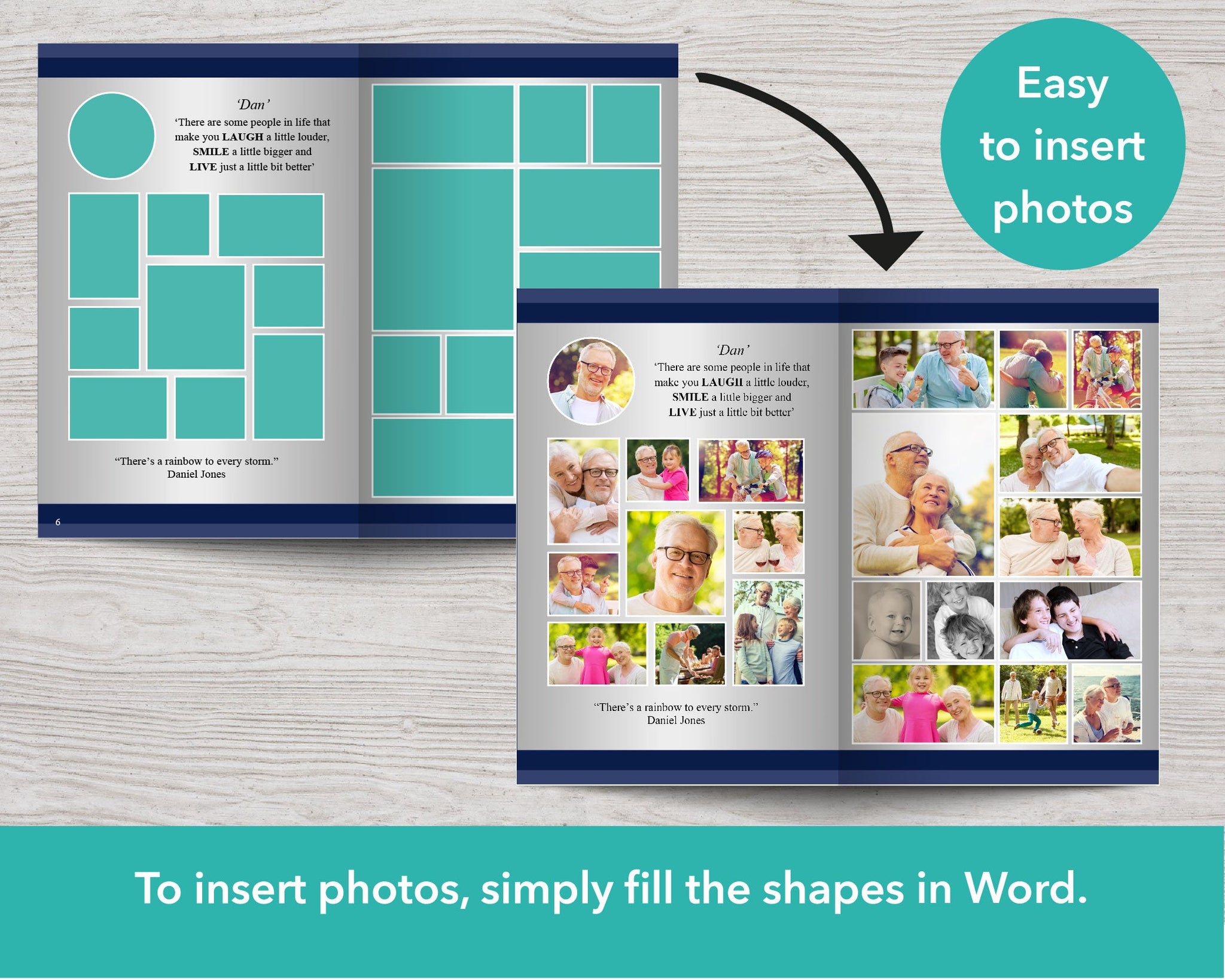 12 Page Classic Blue Funeral Program Template – Funeral Templates