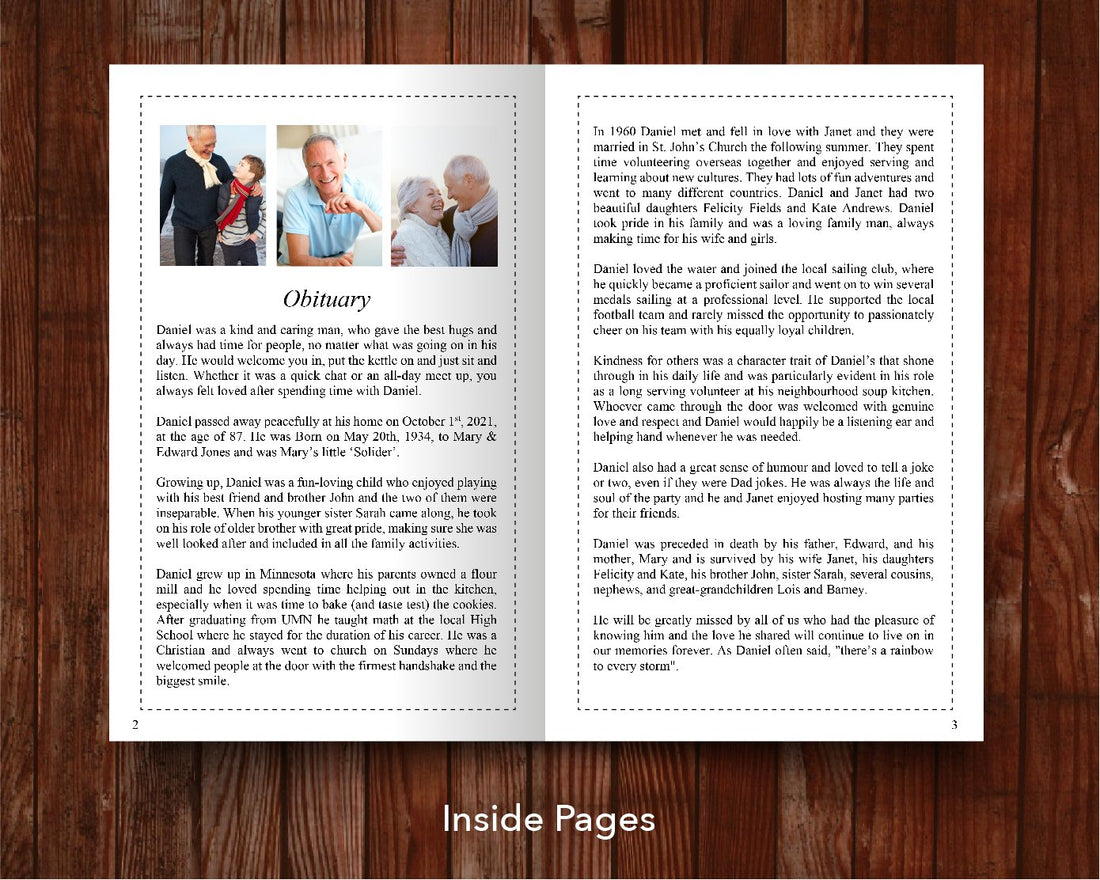 12 Page Classic Funeral Program Template – Funeral Templates