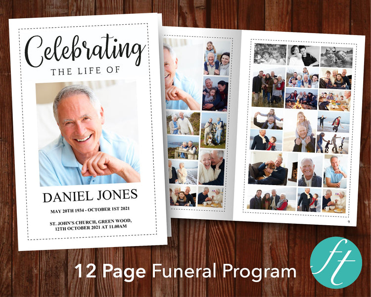12 Page Classic Funeral Program Template – Funeral Templates