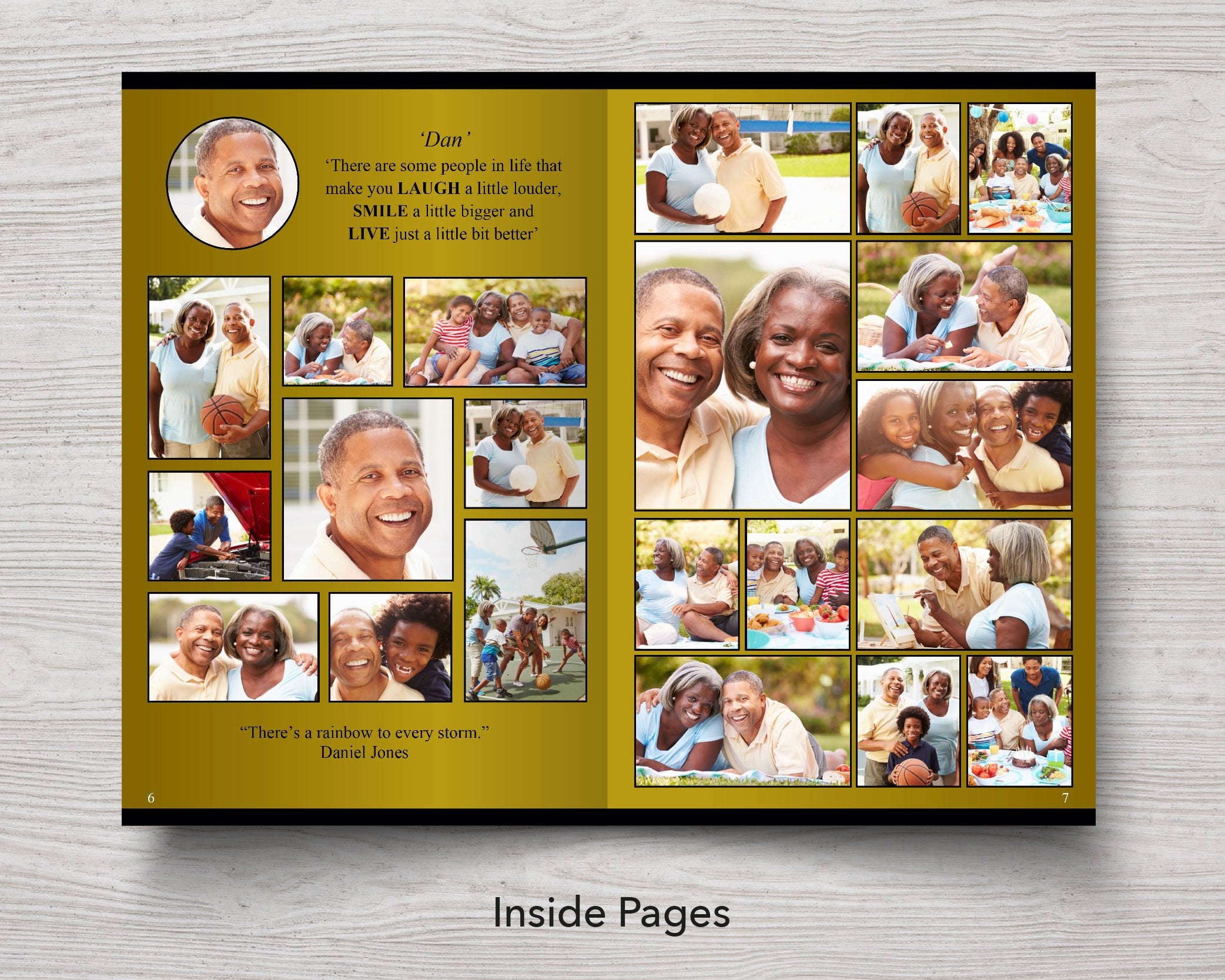12 Page Golden Funeral Program Template – Funeral Templates