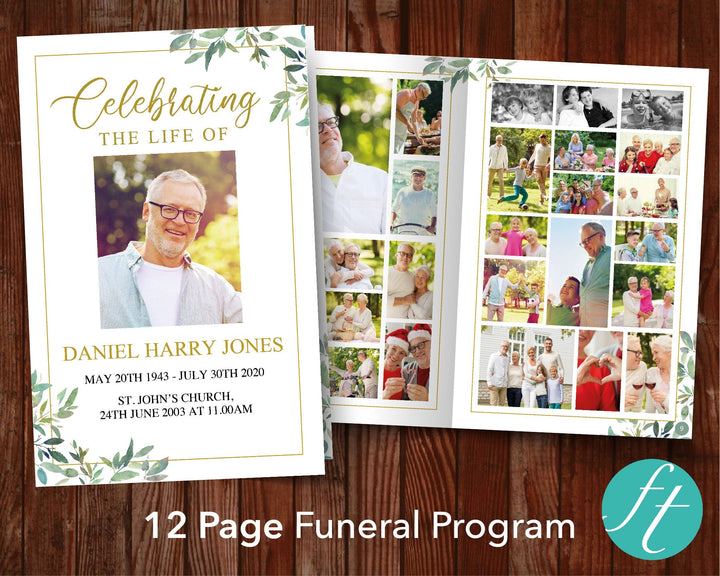12-Page Funeral Programs | Premium Memorial Booklet Templates – Funeral ...