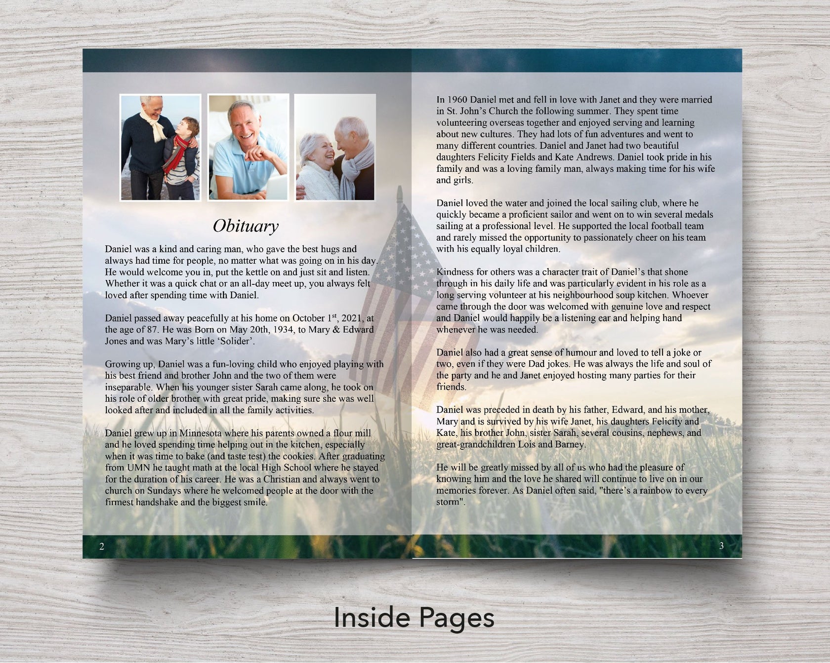 12 Page Military Funeral Program Template – Funeral Templates