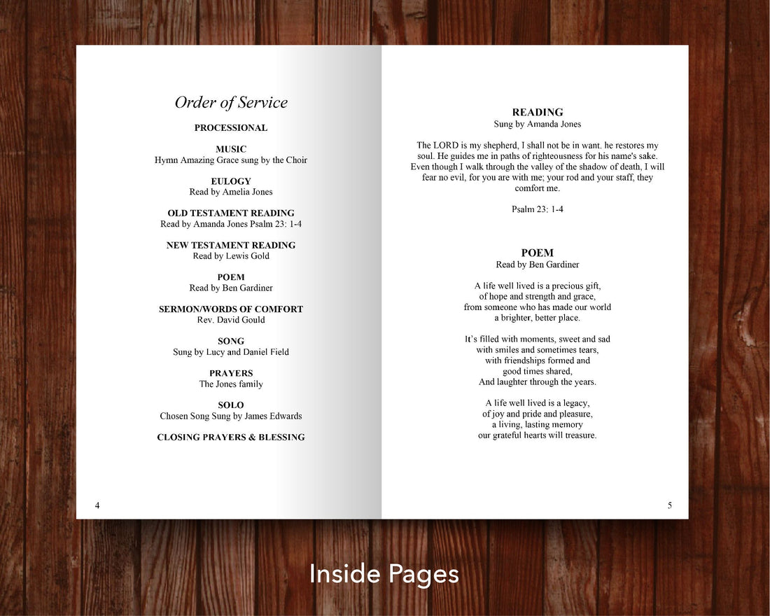 12 Page Photo Collage Funeral Program Template – Funeral Templates