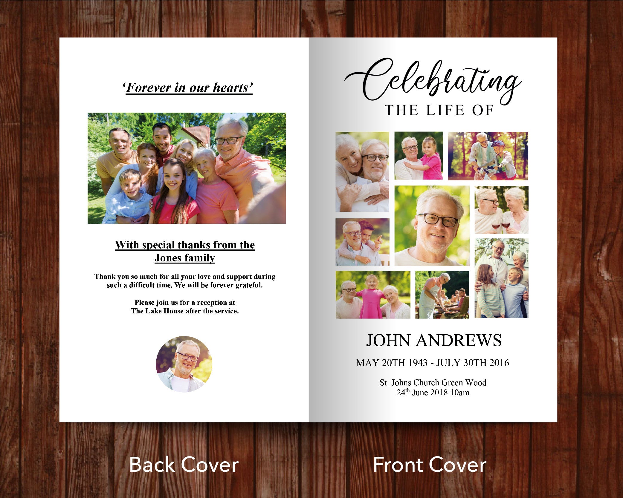 12 Page Photo Collage Funeral Program Template – Funeral Templates