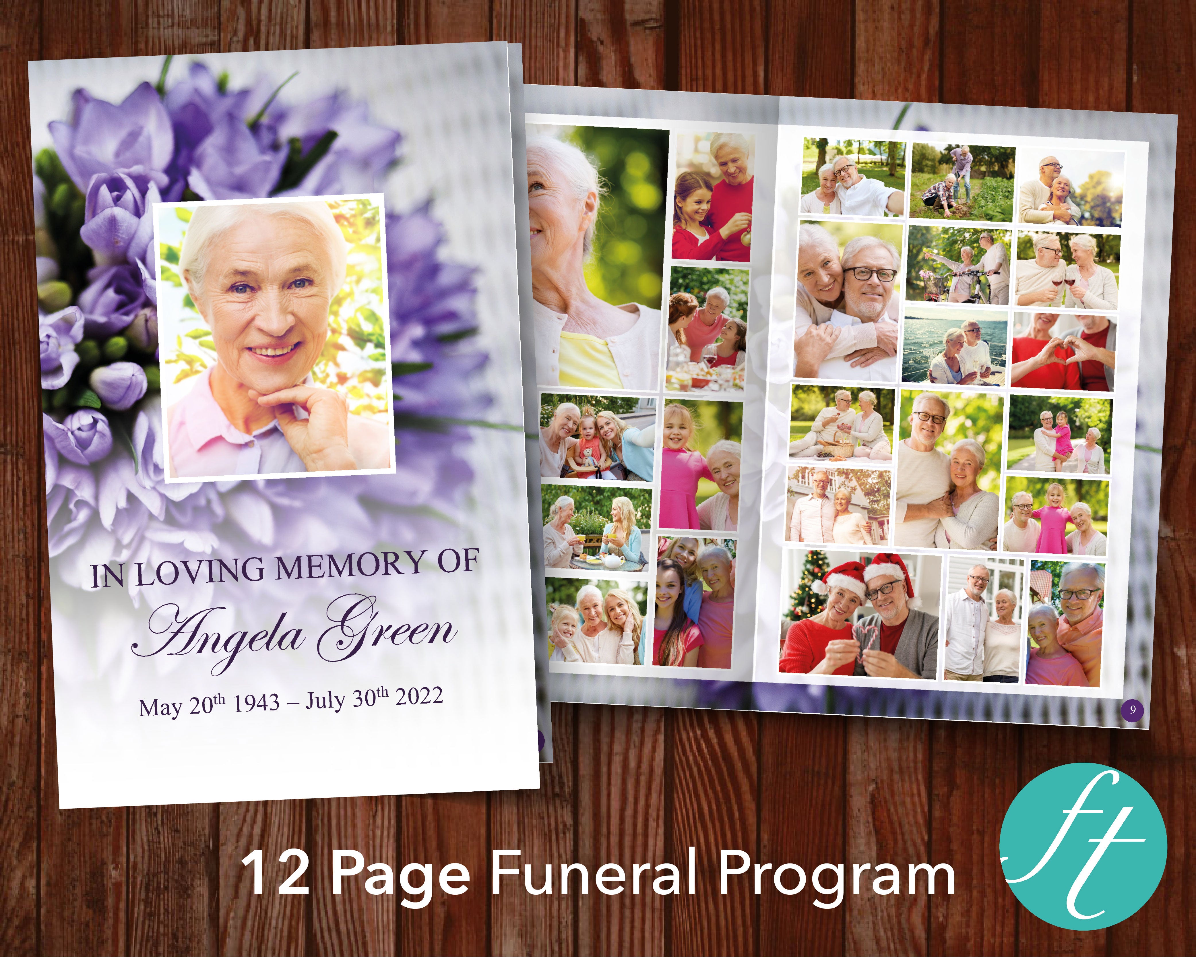 12-Page Funeral Programs | Premium Memorial Booklet Templates – Funeral ...
