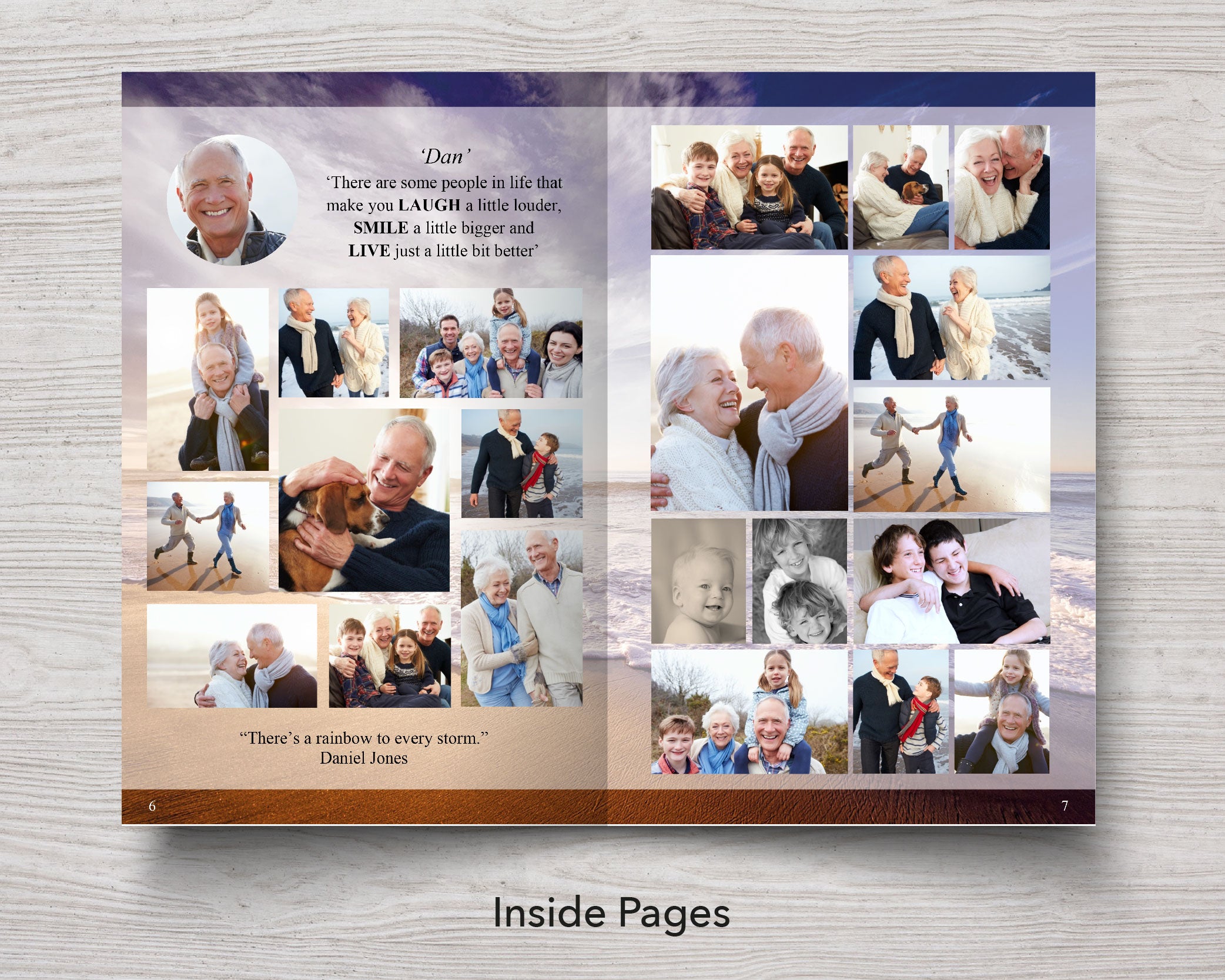 12 Page Waves Funeral Program Template – Funeral Templates