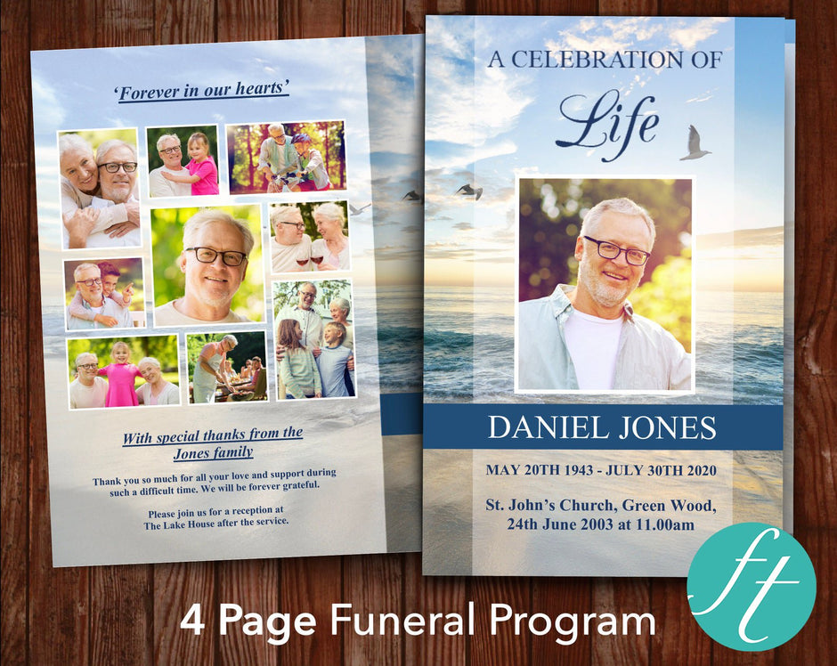 4 Page Funeral Programs – Funeral Templates