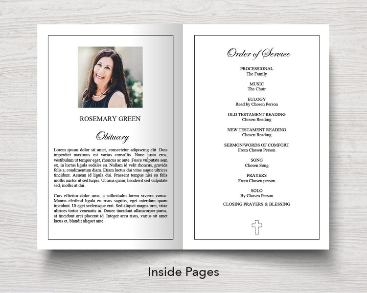 4 Page Cross Funeral Program Template – Funeral Templates