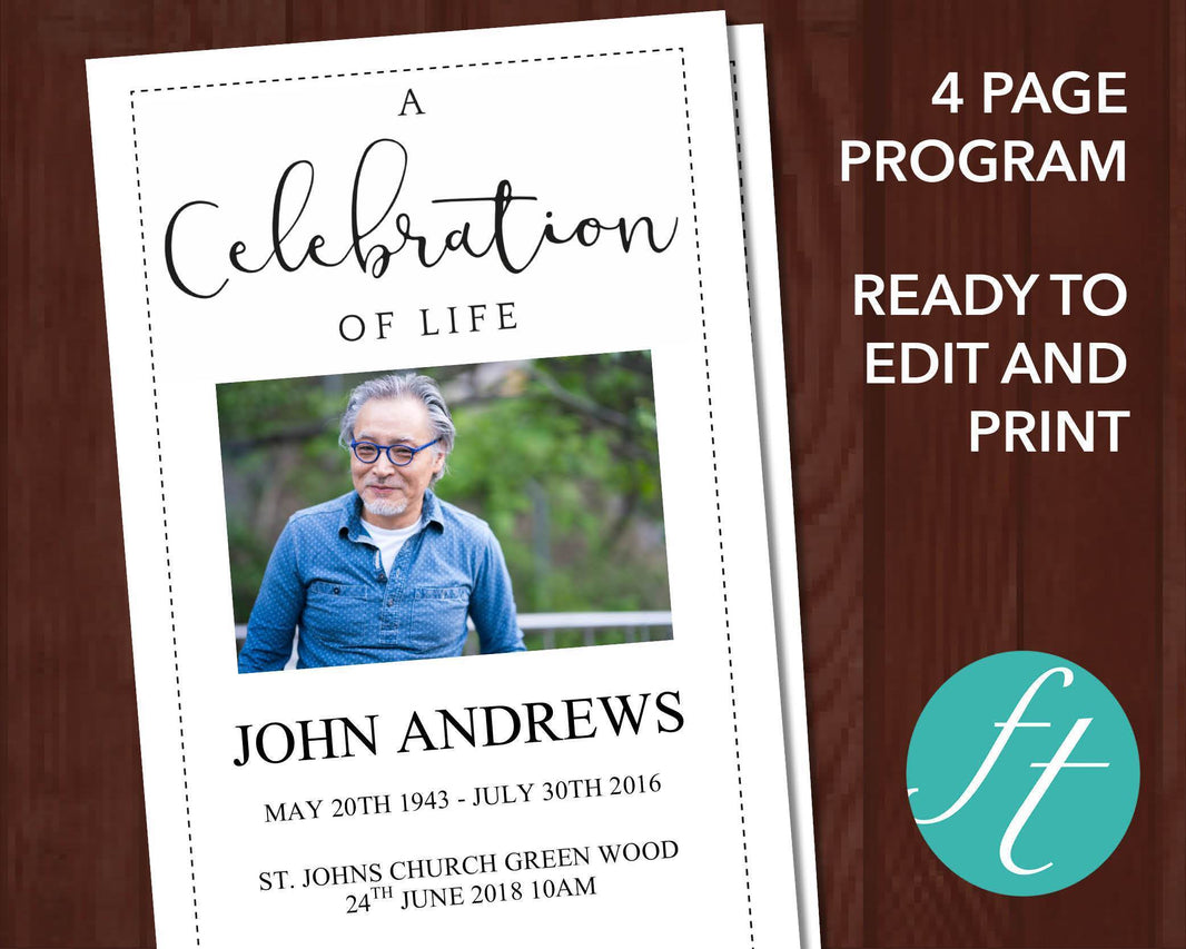 4 Page Funeral Programs – Funeral Templates