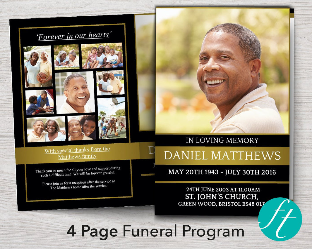 4 Page Funeral Programs – Funeral Templates