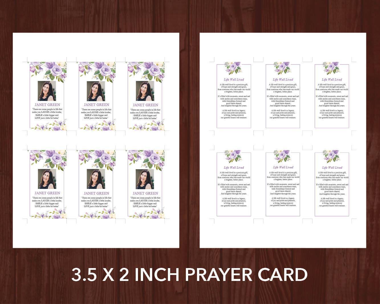 4 Page Lilac Bouquet Funeral Program Template + 4 matching Templates ...