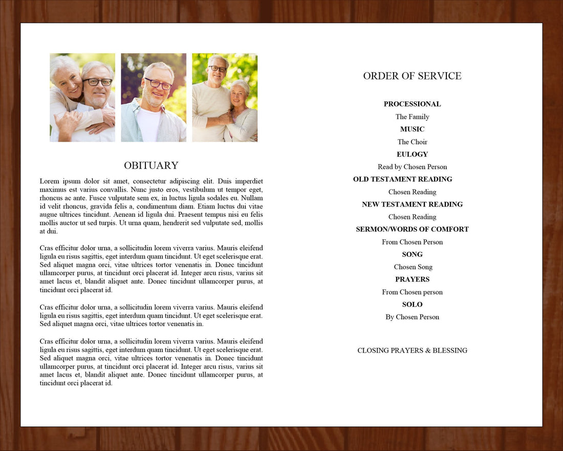 4 Page Photo Collage Funeral Program Template – Funeral Templates